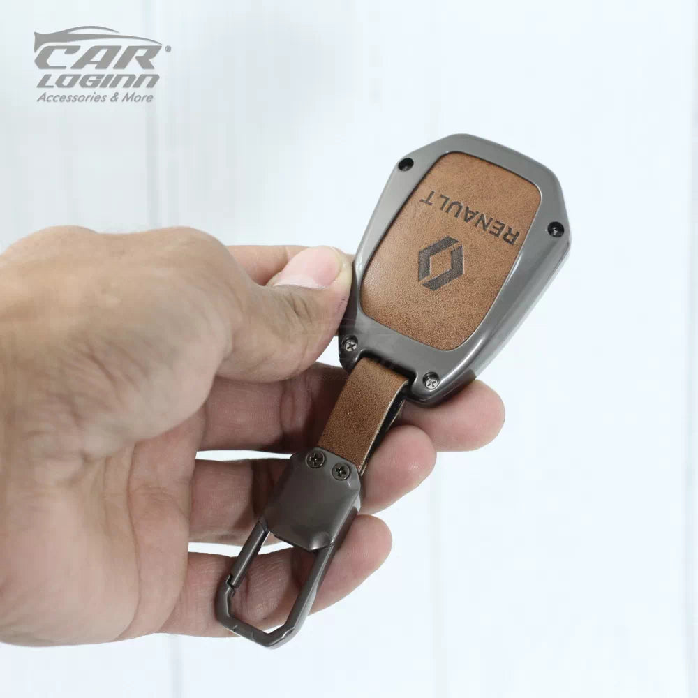 Metal Leather Key Cover Fit for Renault Triber | Kwid | Duster | Datsu ...